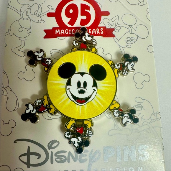 Disney | Accessories | Nwt Disney Mickey Mouse 95th Spinner Pin Limited ...